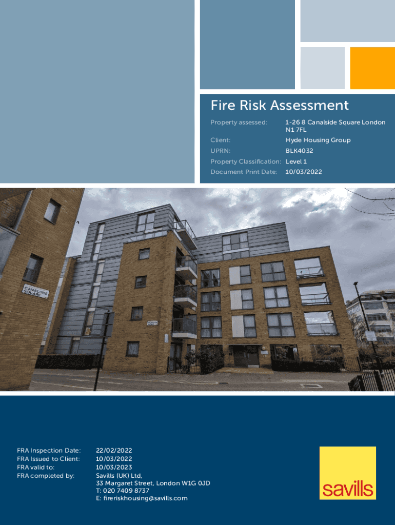 Fillable Online FIRE RISK ASSESSMENT for the Common Parts of a ... Fax ...