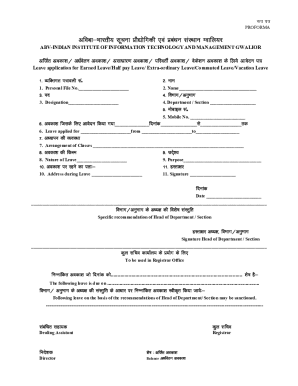 Fillable Online Leave Application Form New Fax Email Print - pdfFiller