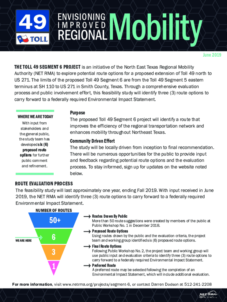 Fillable Online NET RMA releases feasibility study on proposed routes ...