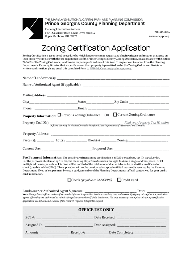 Fillable Online Zoning Certification Application Fax Email Print ...