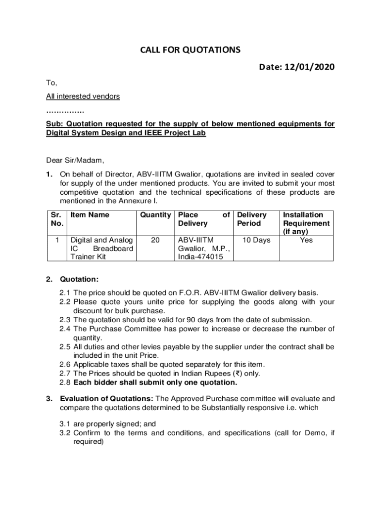 Fillable Online REQUEST FOR QUOTATION (RFQ) ICT Equipment for FSM ...