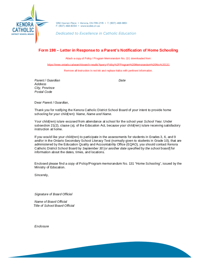 Policy/Program Memorandum 131Ontario.ca Doc Template | pdfFiller