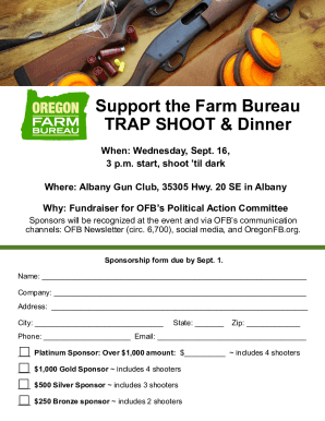 Fillable Online We're at our 3rd Annual Trap Shoot benefitting the ...