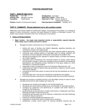 Fillable Online sample job description, 12 pt - California Courts Fax ...