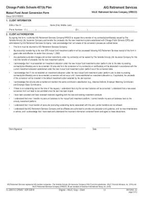 Fillable Online Mutual Fund Asset Conversion Form - Corebridge ...