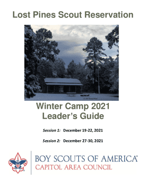Fillable Online Lost Pines Scout Reservation Winter Camp 2021 Leader's ...