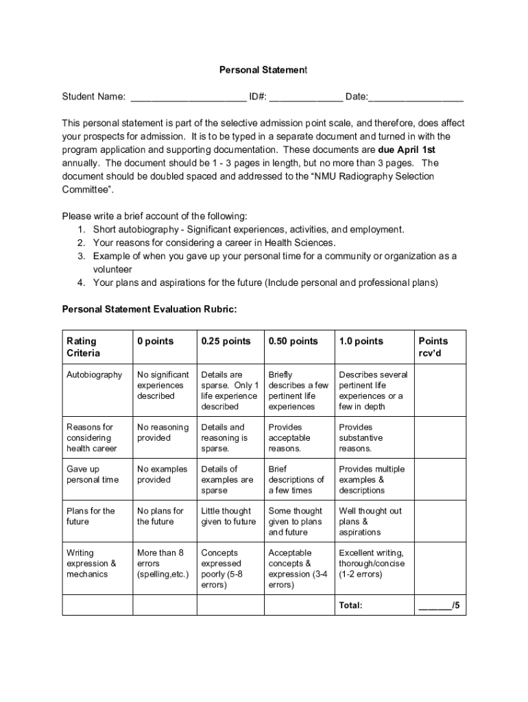 Fillable Online Personal Statement ExamplesHow to Write a Personal ... Fax Email Print - pdfFiller