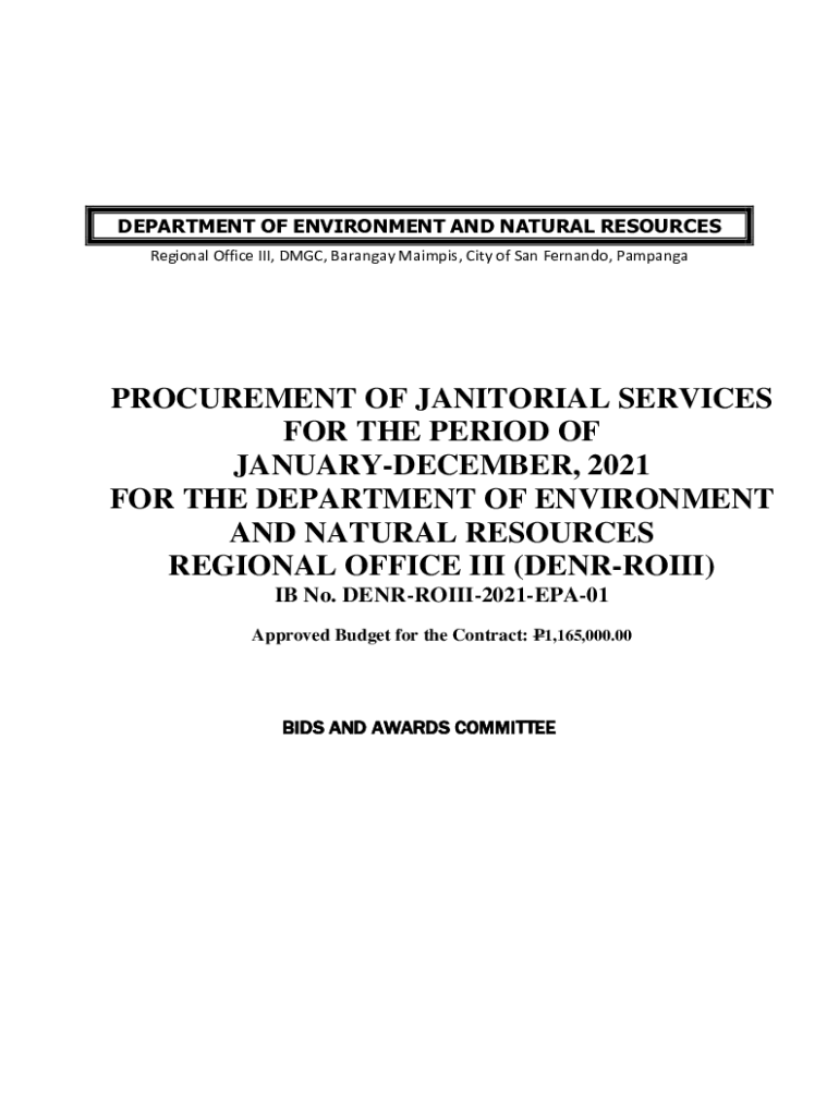 Fillable Online REQUEST FOR QUOTATION Procurement of Janitorial Services Fax Email Print - pdfFiller