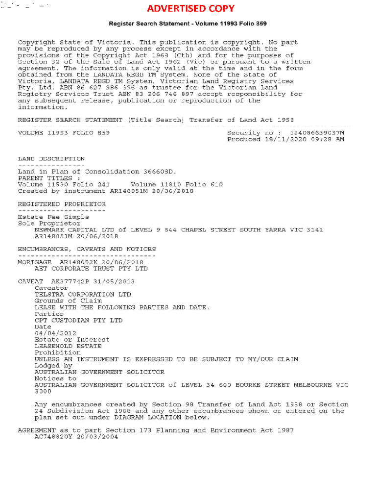 Fillable Online D20-323647 - City of Monash Fax Email Print - pdfFiller