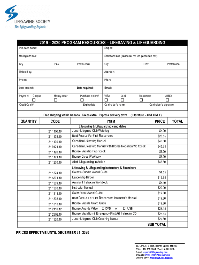 Fillable Online ResourcesEducationThe Lifesaving Society BC & Yukon Fax ...