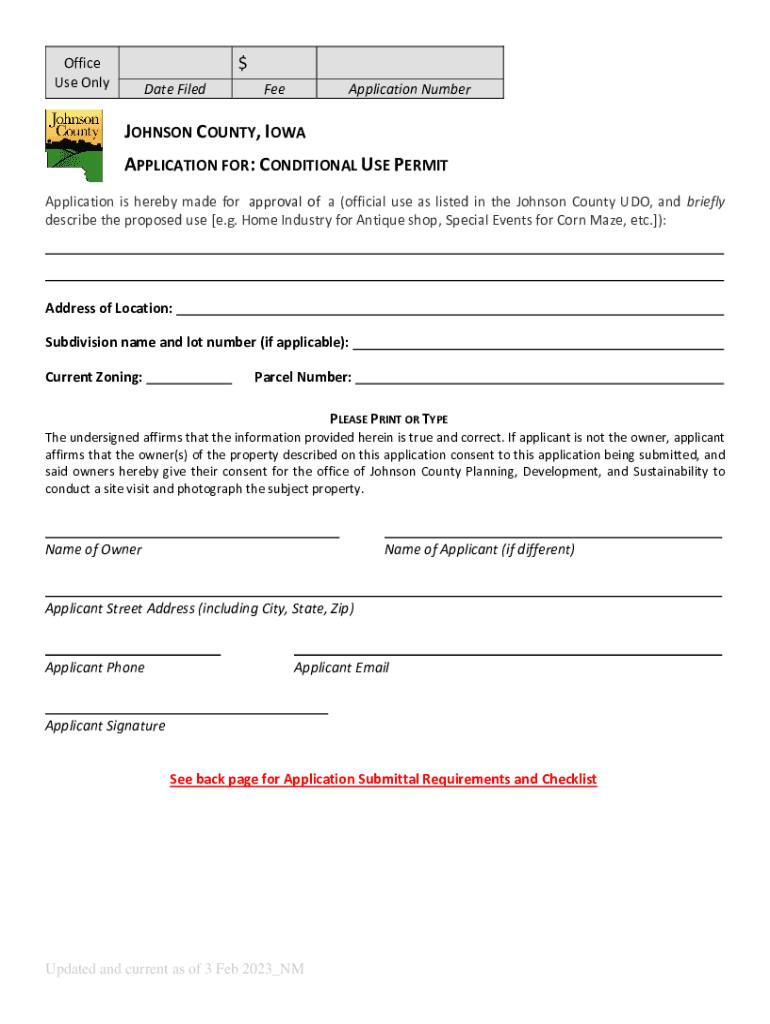 Fillable Online Conditional Use Permit ApplicationPolk County Iowa Fax Email Print - pdfFiller