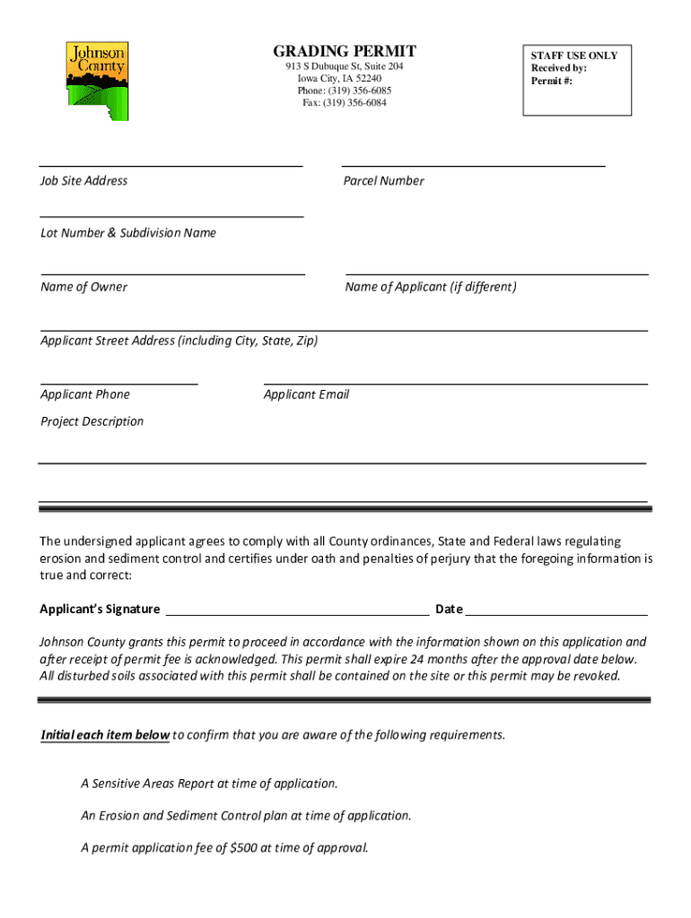 Fillable Online 1. Permit Application - City of Shueyville Fax Email ...