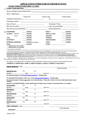Fillable Online Outdoor Event Application Form - Section 1 - My Ipswich ...