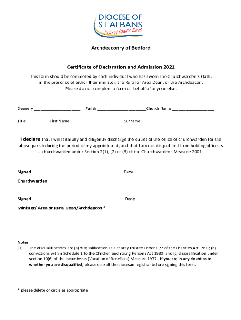 Fillable Online Certificate-of-Declaration-and-Admission-2021.pdf Fax ...