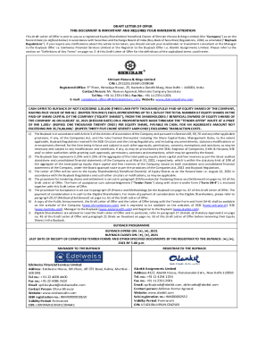 Fillable Online draft letter of offer this document is important and ...