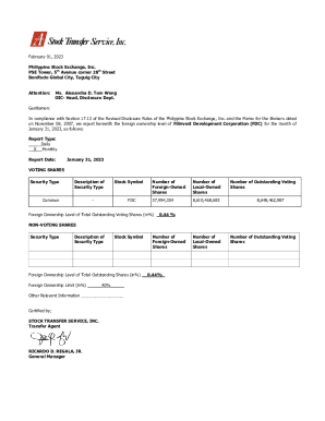 Fillable Online February 01, 2023 Philippine Stock Exchange, Inc. PSE ...