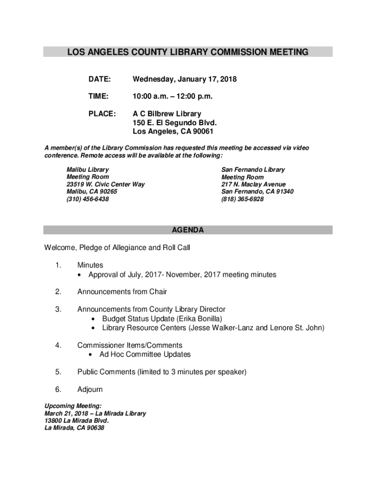 Fillable Online Press Room - LA County Library Fax Email Print - pdfFiller