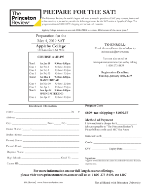 Fillable Online Full-length, Free SAT Practice TestsThe Princeton ...