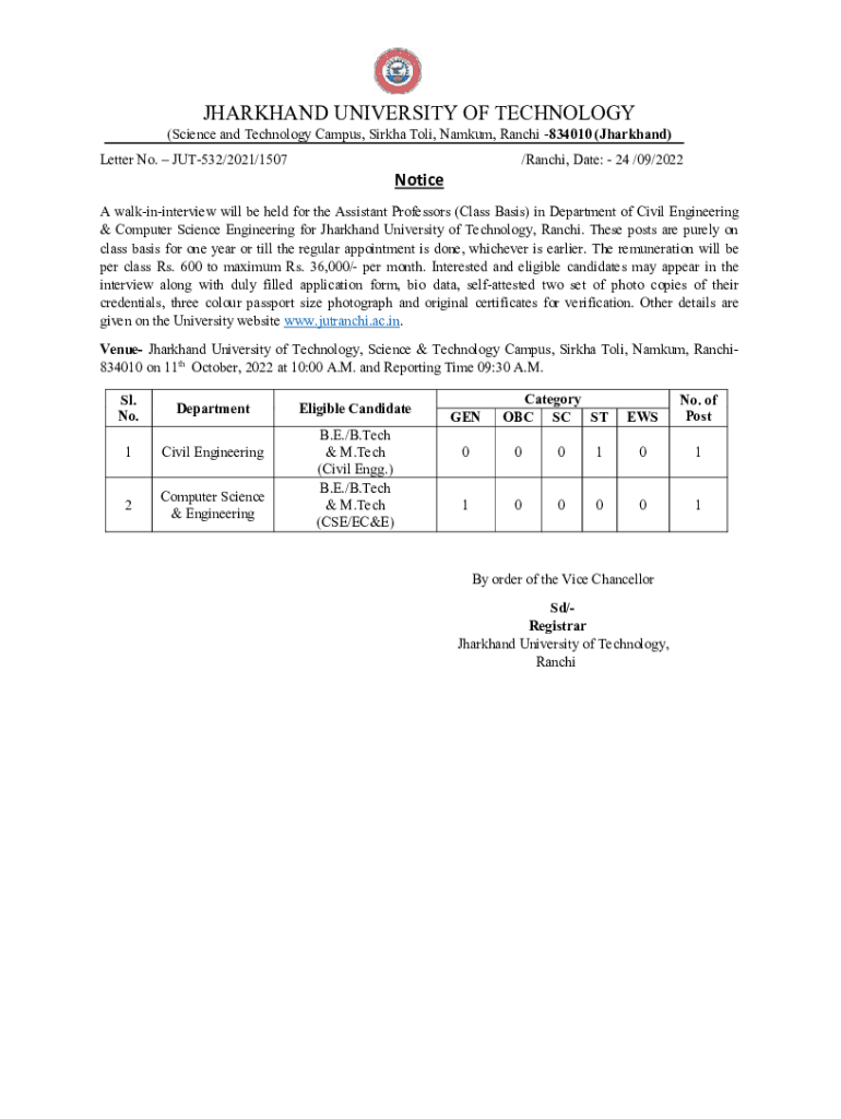 Fillable Online Guest-Faculty-Notice.pdf - Jharkhand University of Technology Fax Email Print ...
