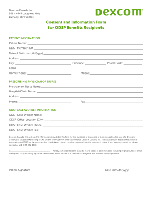 Fillable Online Consent and Information Form for ODSP Benefits ...