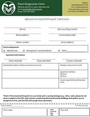 Fillable Online How to Submit Samples to CSU Extension Plant Diagnostic ... Fax Email Print ...