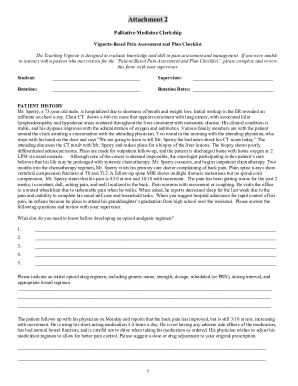 Fillable Online Attachment 2 - Vignette-Based Pain Assessment and Plan ...