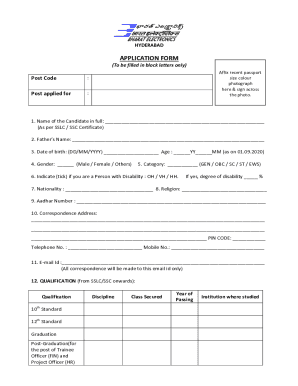 Fillable Online APPLICATION FORM Affix Passport Size Photograph Post ...