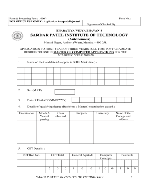 Fillable Online Form & Processing Fees : 1000/FOR OFFICE USE ONLY ...