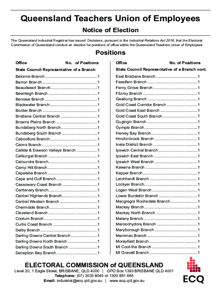 Fillable Online Queensland Teachers Union of Employees Certificate of ...