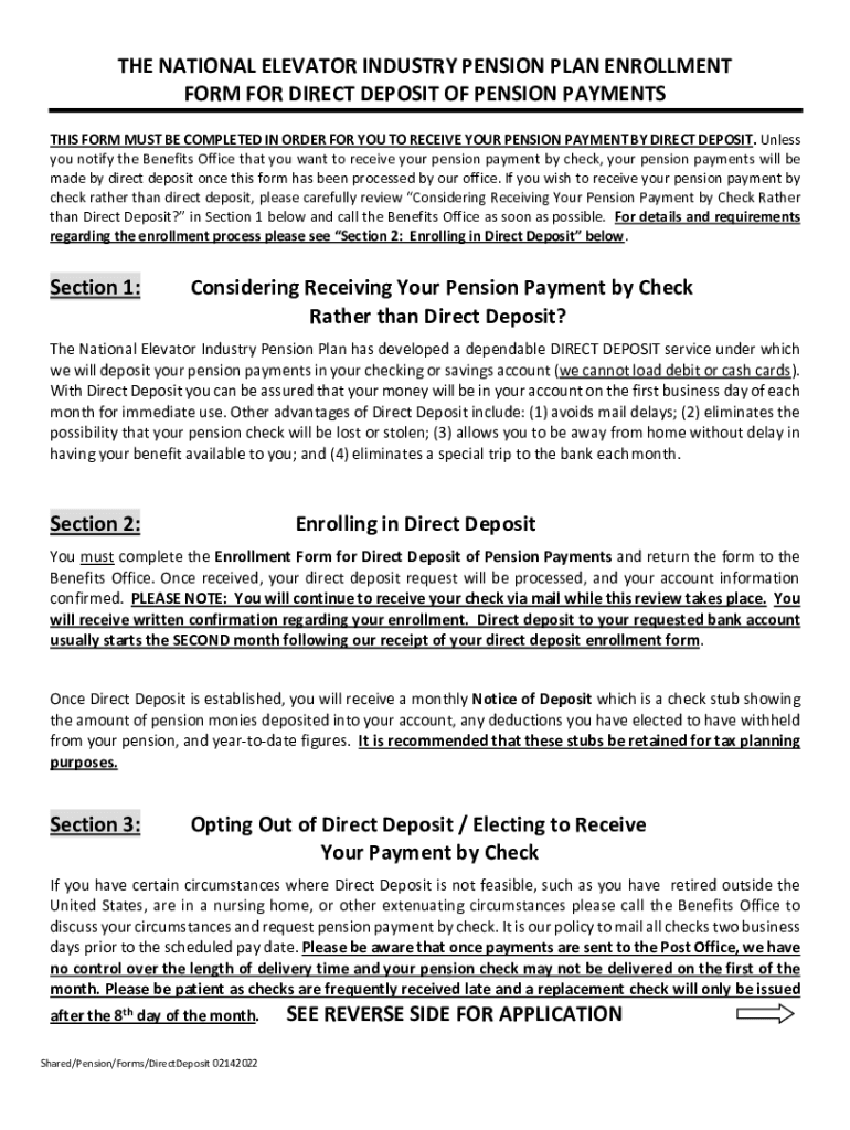 Fillable Online NEI Direct Deposit Enrollment Form Fax Email Print ...