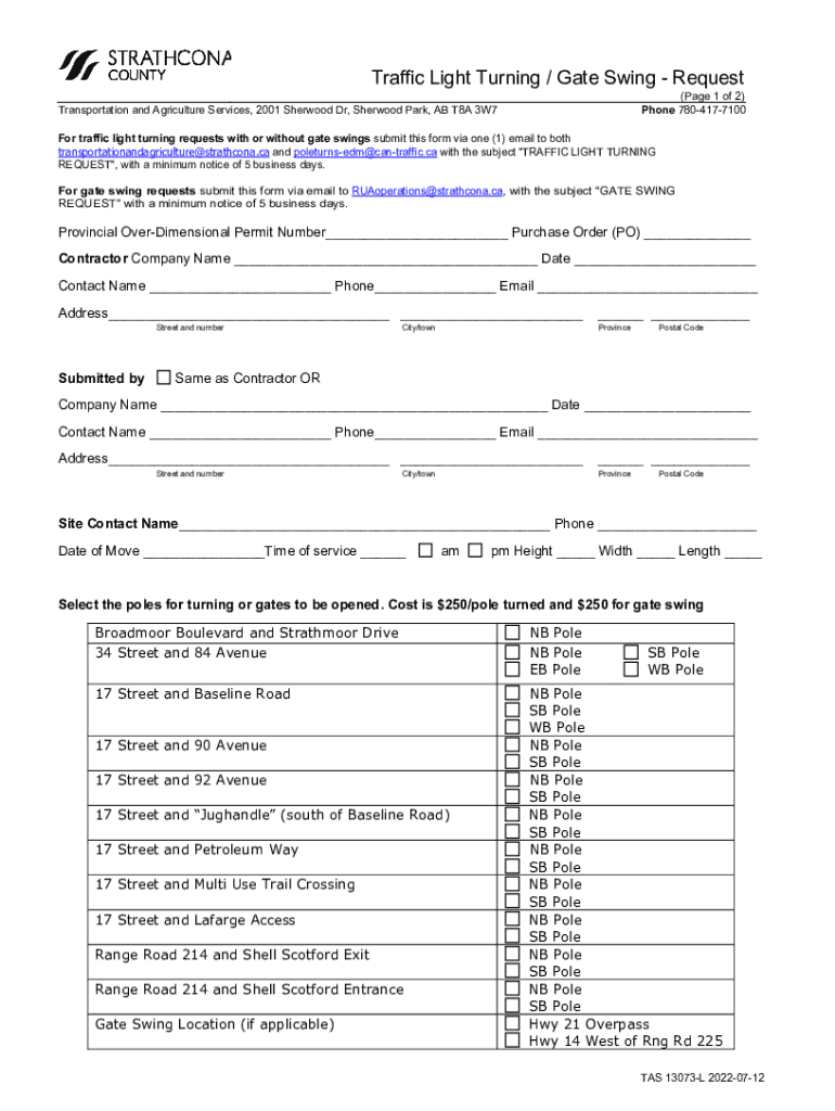 Fillable Online Service request - traffic signal issue - Strathcona ...
