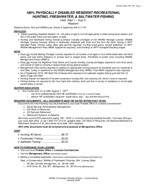 Fillable Online Opportunities for People with Disabilities: Hunting ...