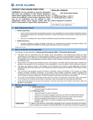 Fillable Online product disclosure sheet (pds) - AffinAlways Fax Email ...