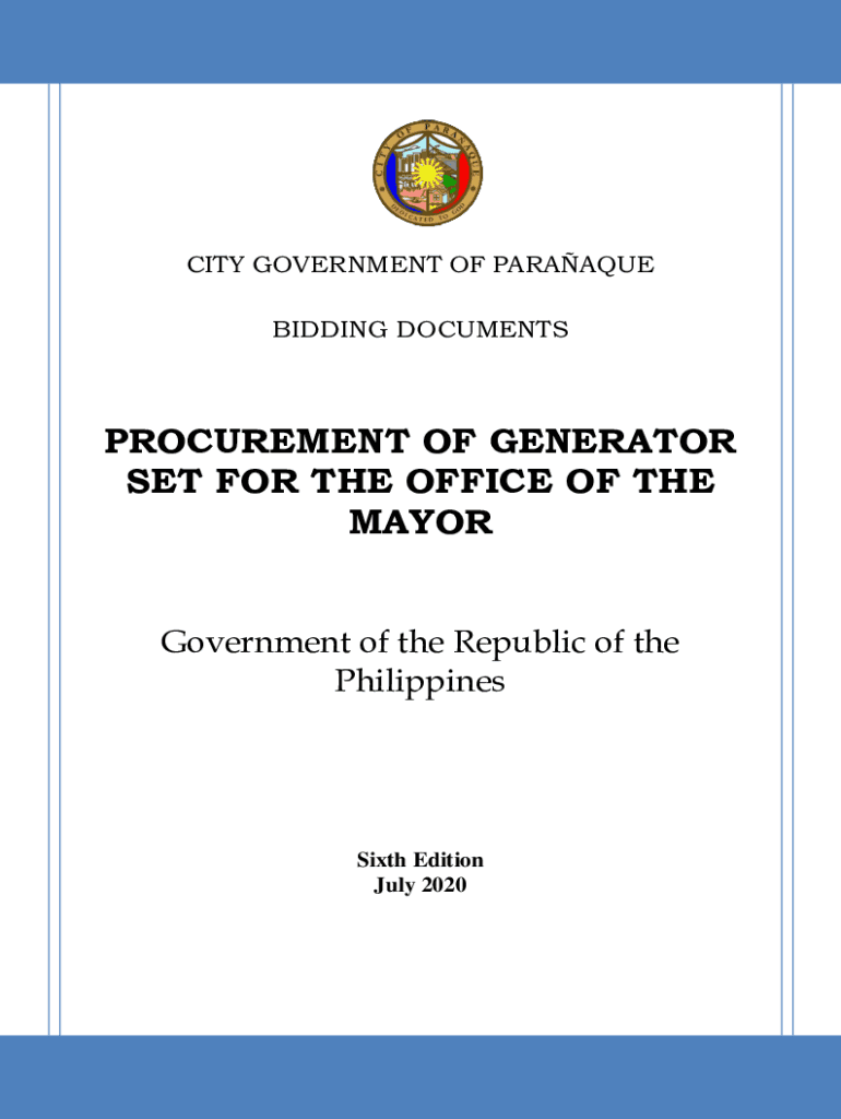 Fillable Online PROCUREMENT OF GENERATOR SET FOR THE OFFICE ... Fax Email Print - pdfFiller