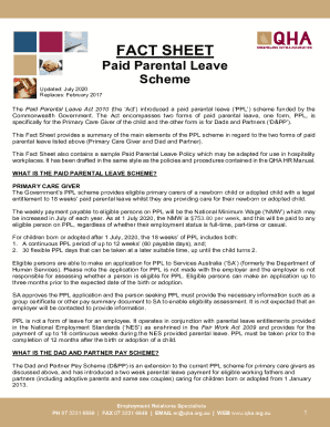 Fillable Online qha org Paid Parental Leave (PPL) Quick Reference Guide ...