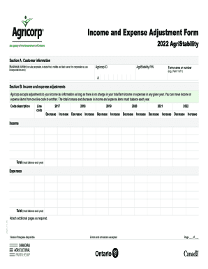 Fillable Online Income and Expense Adjustment Form Fax Email Print - pdfFiller