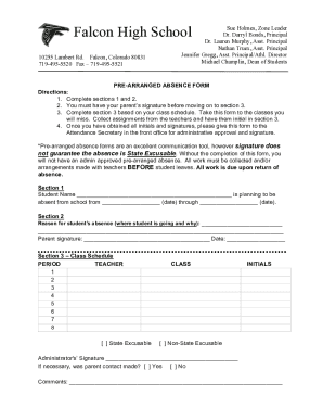 Fillable Online Falcon High School - School District 49 Fax Email Print ...