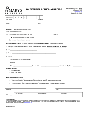 Fillable Online Confirmation of enrolment - Sample letter Fax Email ...