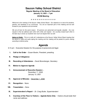 Fillable Online 6:15 pm Executive Session for the purpose of personnel ...