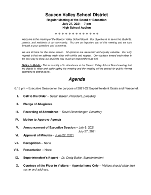 Fillable Online 6:15 pm Executive Session for the purpose of 2021-22 ...