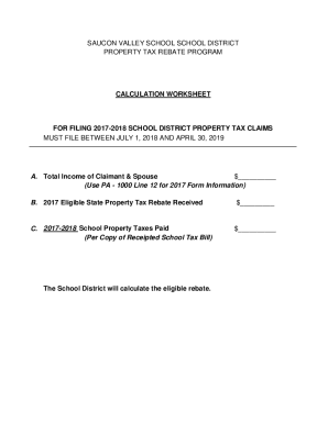 Fillable Online Property Tax Rebate Application and Worksheet2018.pdf ...