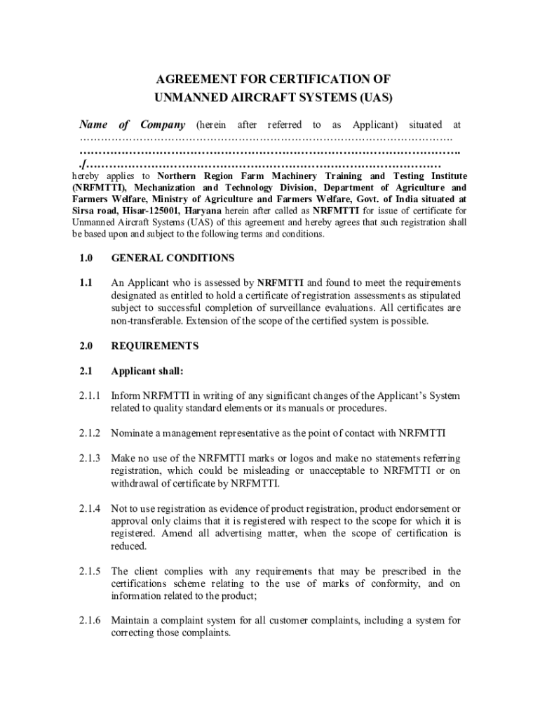Fillable Online FAA FORM 7711-1 UAS COA 2016-CSA-185 (Department of ...