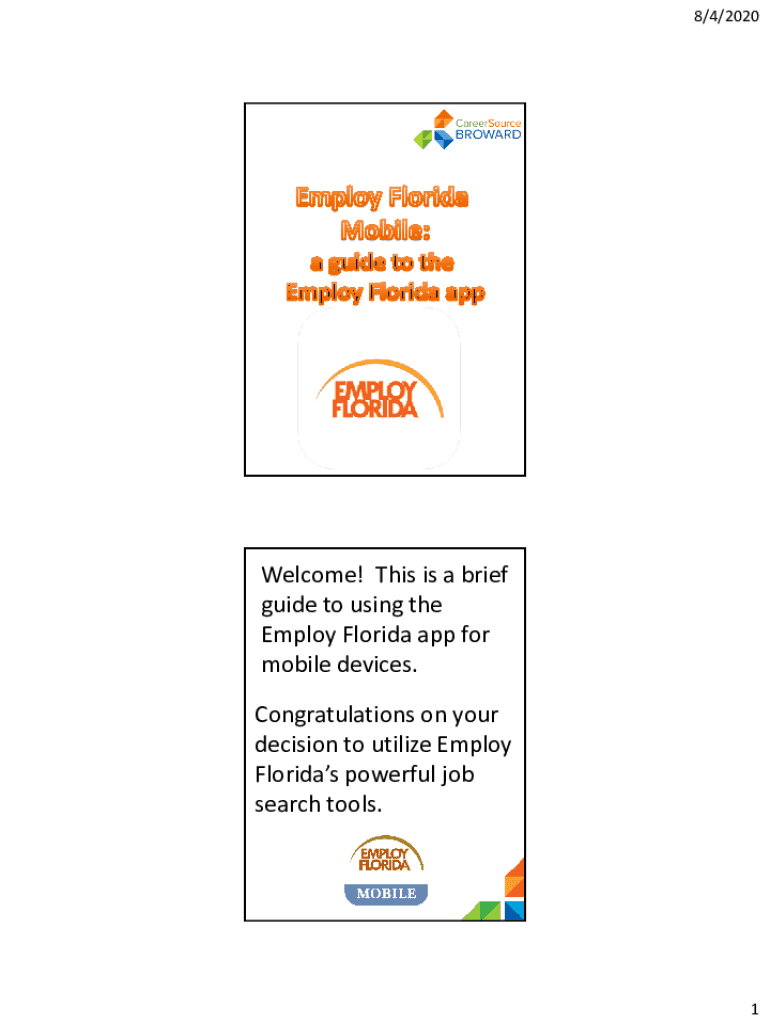 Fillable Online This is a brief guide to using the Employ Florida app ...