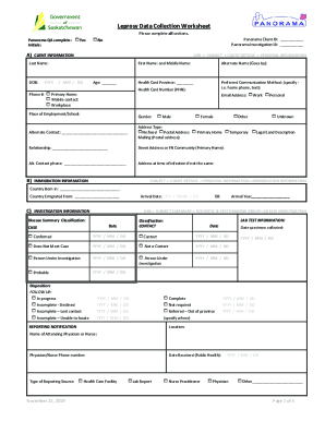 Fillable Online Leprosy Data Collection Worksheet - eHealth ...