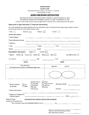 Fillable Online MARK AND BRAND APPLICATION ------ Fax Email Print ...