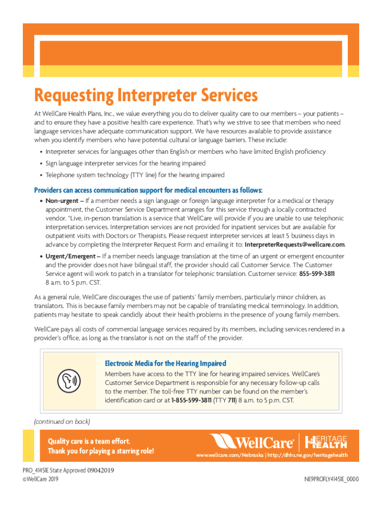 Fillable Online Requesting Interpreter Services Fax Email Print - pdfFiller