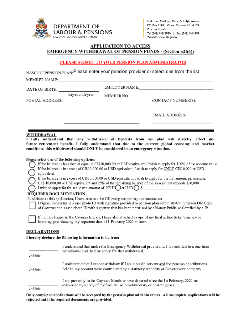 Fillable Online Emergency Withdrawal Covid-19 Form - RF Group Fax Email ...