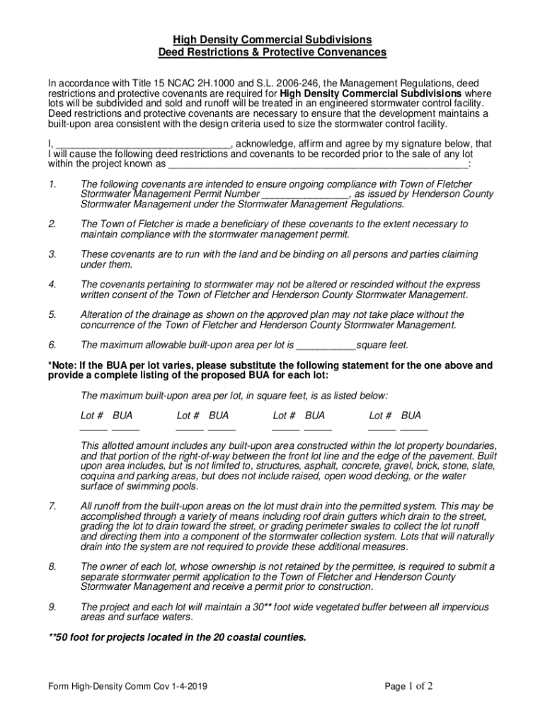 Fillable Online deed restrictions and protective covenants agreement ...