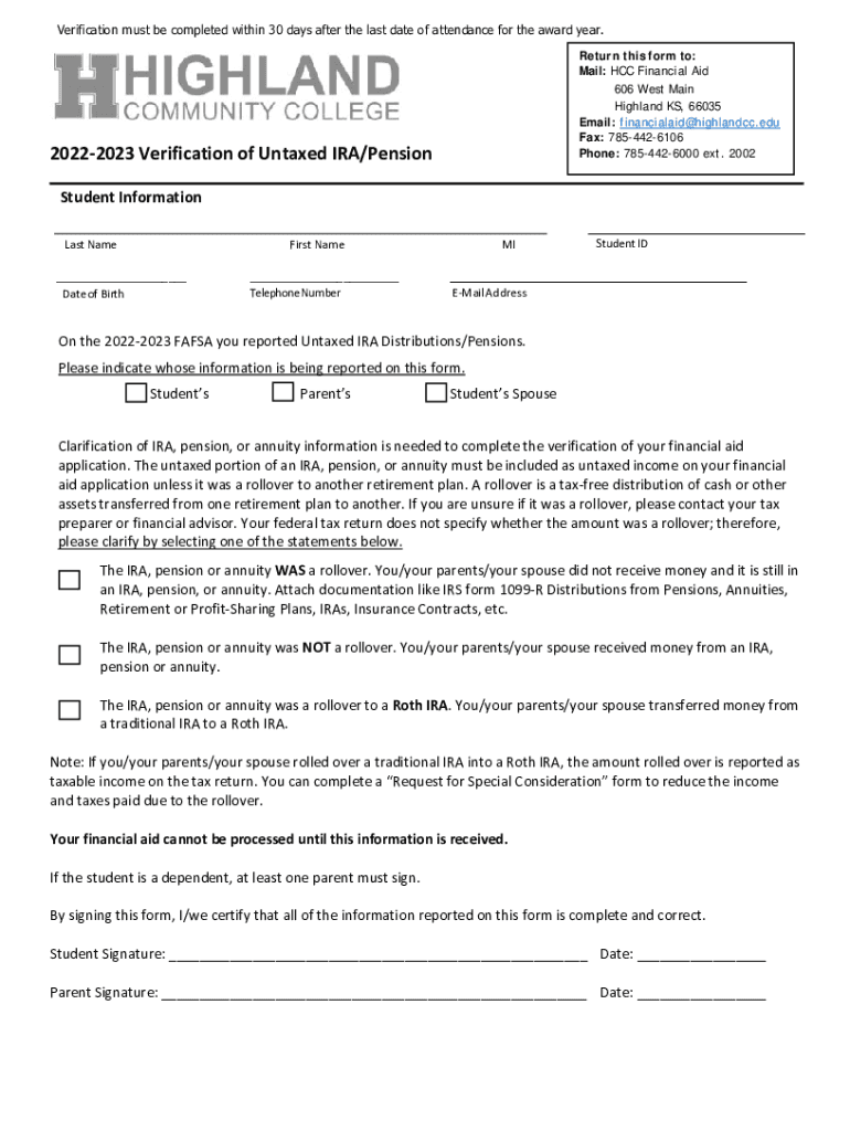 Fillable Online Financial Aid ChecklistHillsborough Community College Fax Email Print - pdfFiller