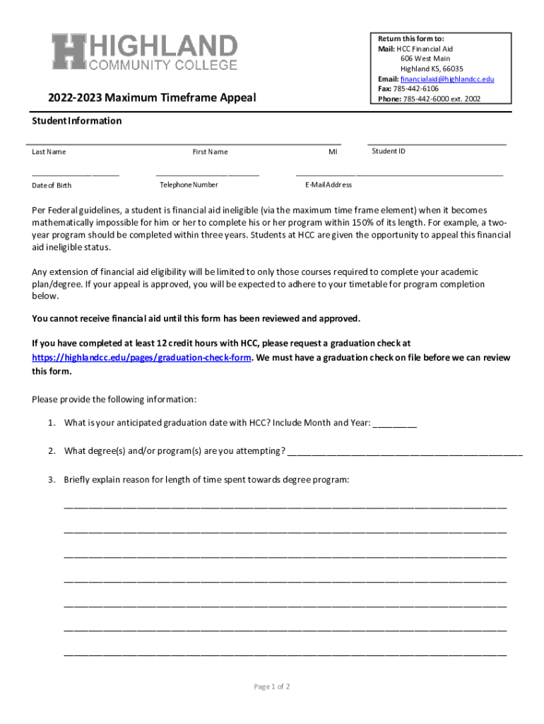 Fillable Online Per Federal guidelines, a student is financial aid ineligible (via the maximum ...